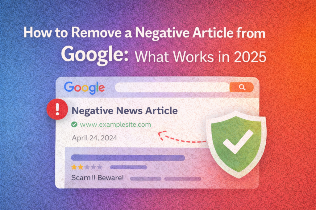 How to Remove a Negative Article from Google: What Works in 2025 ...
