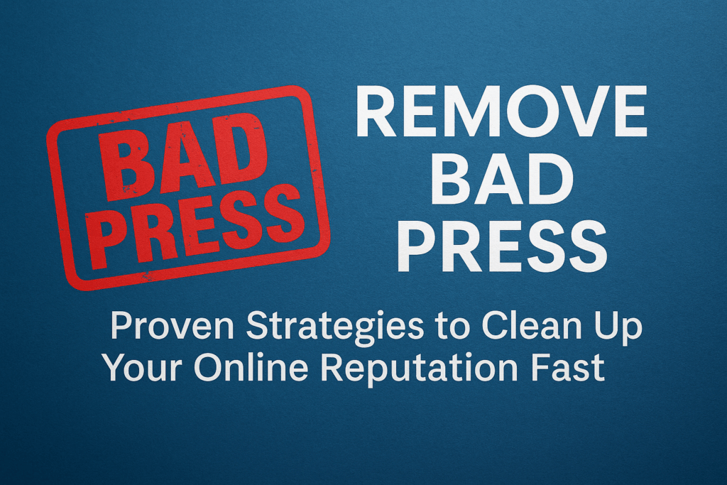 Remove Bad Press: Clean Up Your Online Reputation Fast with Proven Tactics